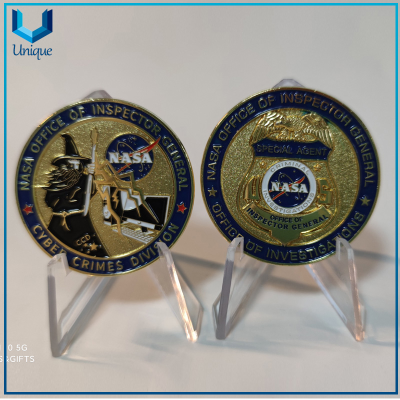 45MM USA NASA Cyber Crimes Coin, Metal Gold 3D Coin, Customize Design ...