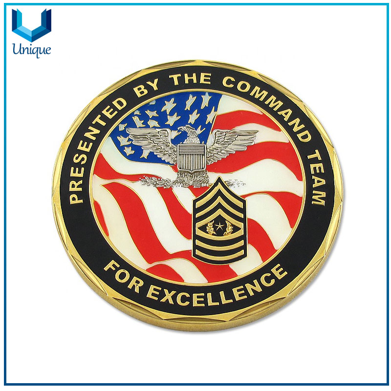Excellence award Coin, Commande Coin, 3D diamond Edge Cutting coin,soft ...