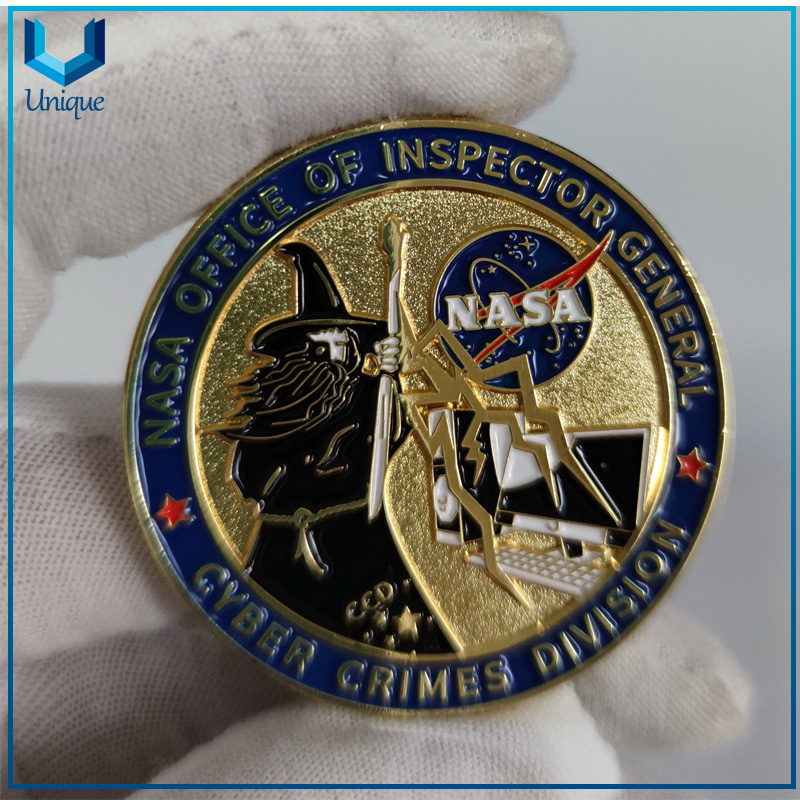 45MM USA NASA Cyber Crimes Coin, Metal Gold 3D Coin, Customize Design ...